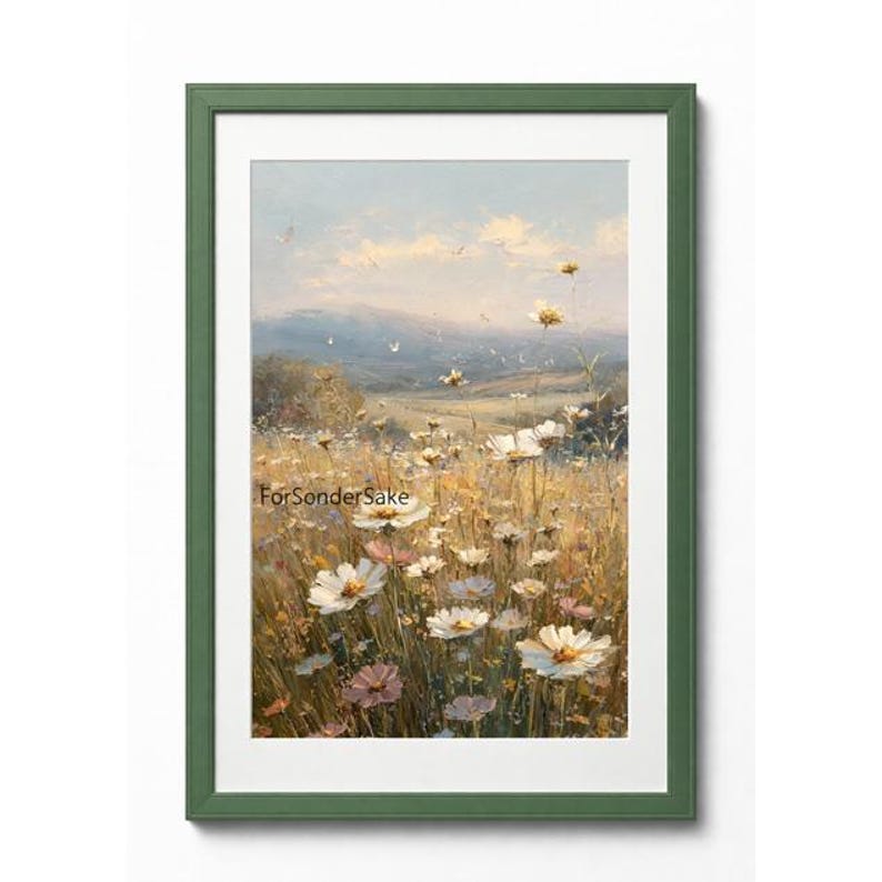 Wildflower Meadow Painting, Cottagecore Floral Art (digital Download ...