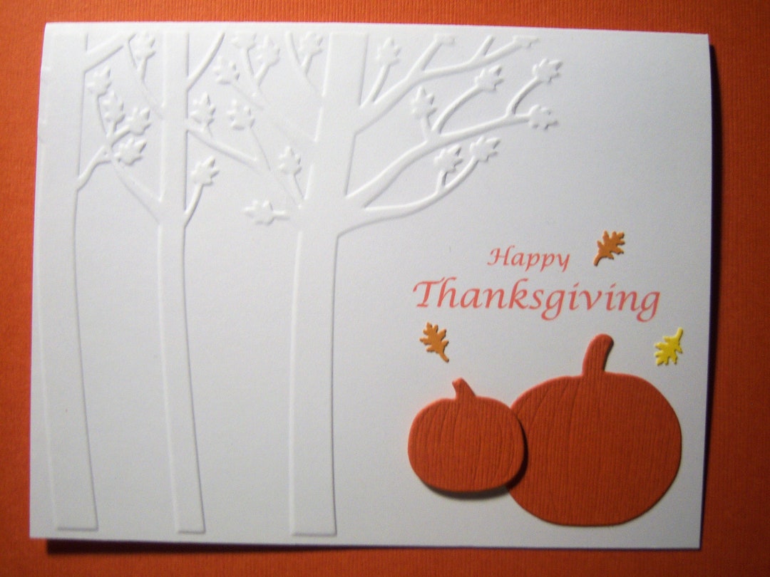 Set of 5 Pumpkins Under the Embossed Oak Trees Thanksgiving Cards - Etsy