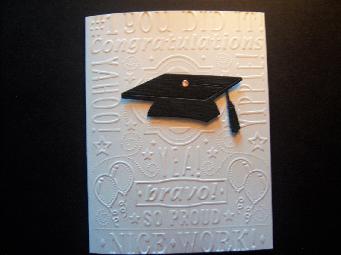 Embossed Graduation Card - Etsy