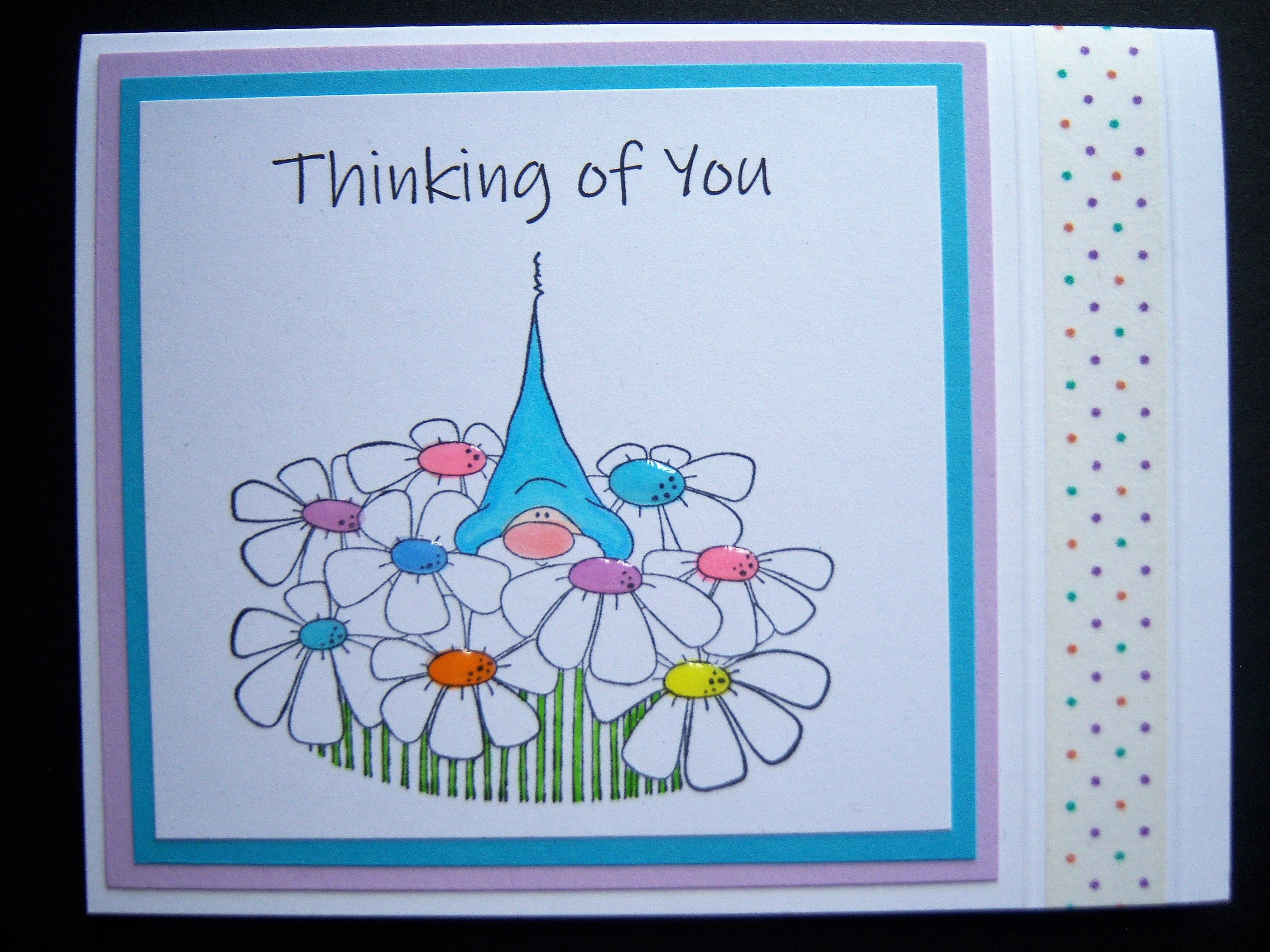 Gnome in a Flower Garden Thinking of You Card - Etsy UK