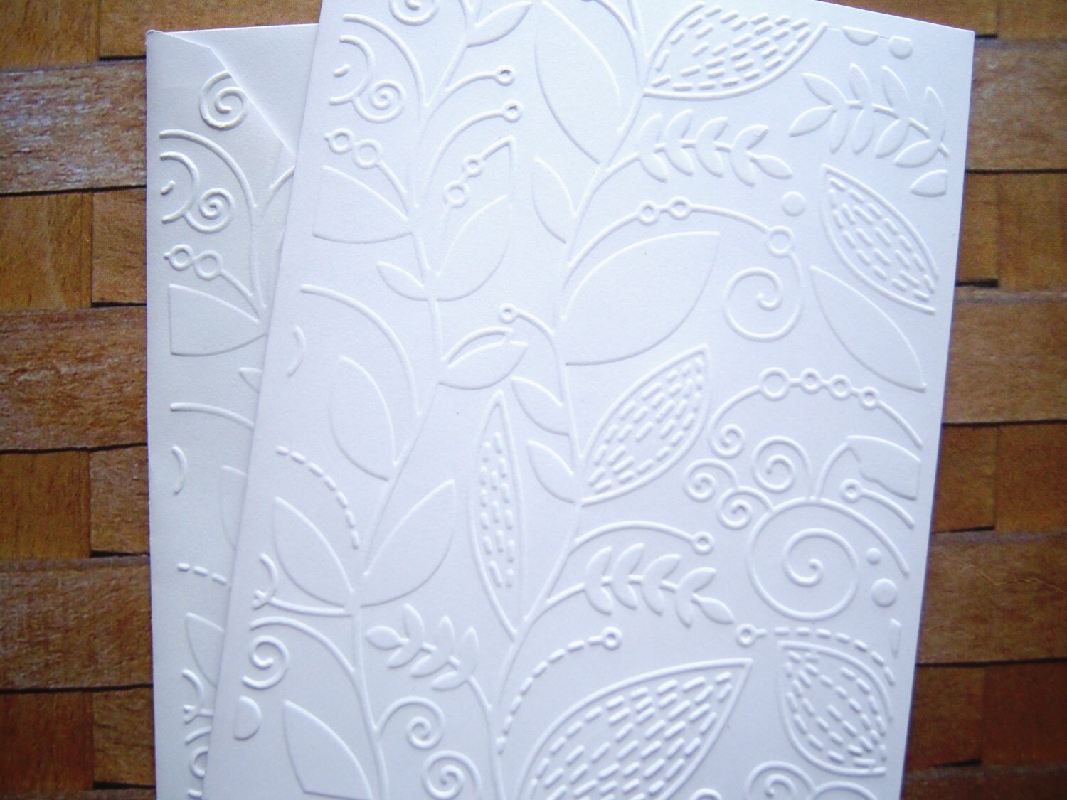 Set of 6 Embossed Trees and Leaves Notecards - Etsy