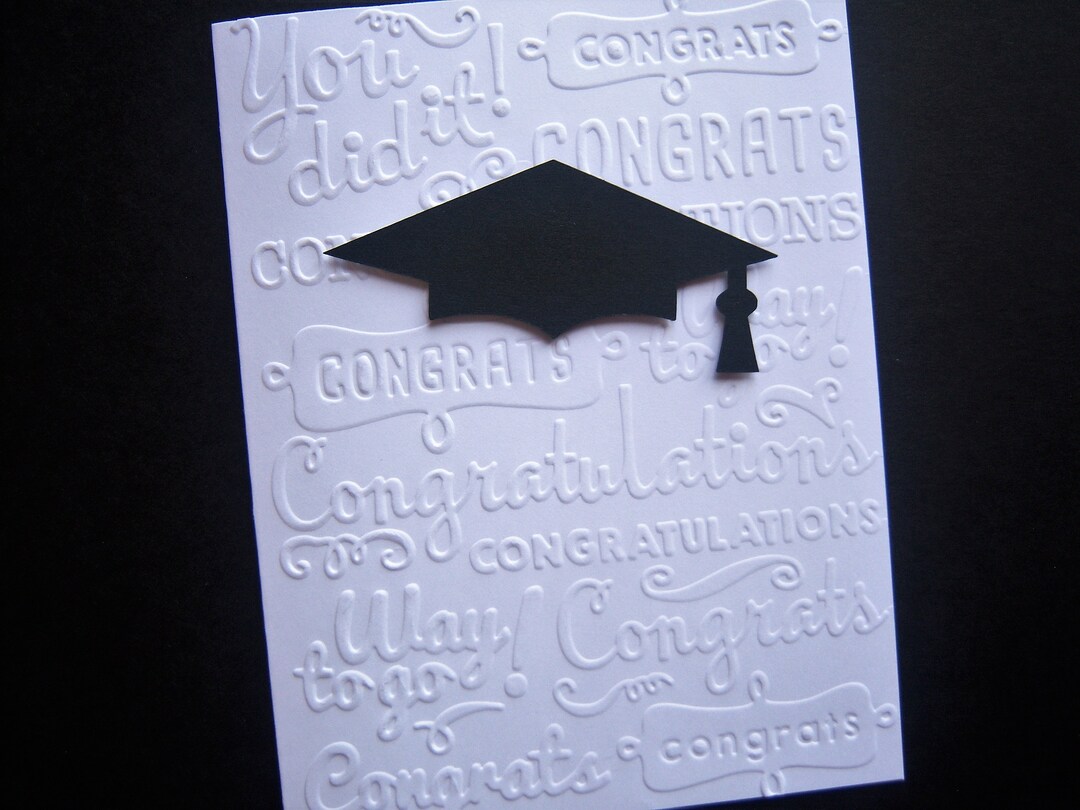 Congratulations Embossed Graduation Card - Etsy