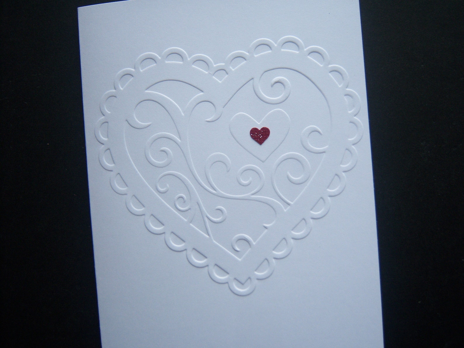 Set of 6 Embossed Lace Heart Valentine Cards | Etsy