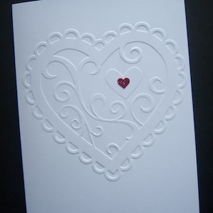 Set of 6 Embossed Lace Heart Valentine Cards - Etsy
