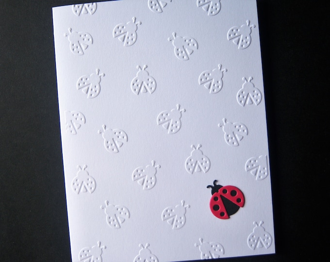Set of 5 Embossed Ladybug Cards - Etsy
