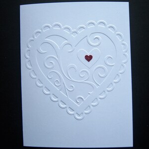 Set of 6 Embossed Lace Heart Valentine Cards - Etsy