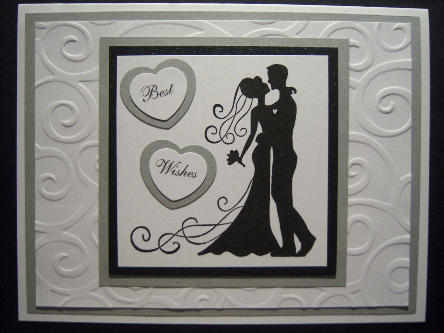Silhouette Bride and Groom Wedding Card - Etsy