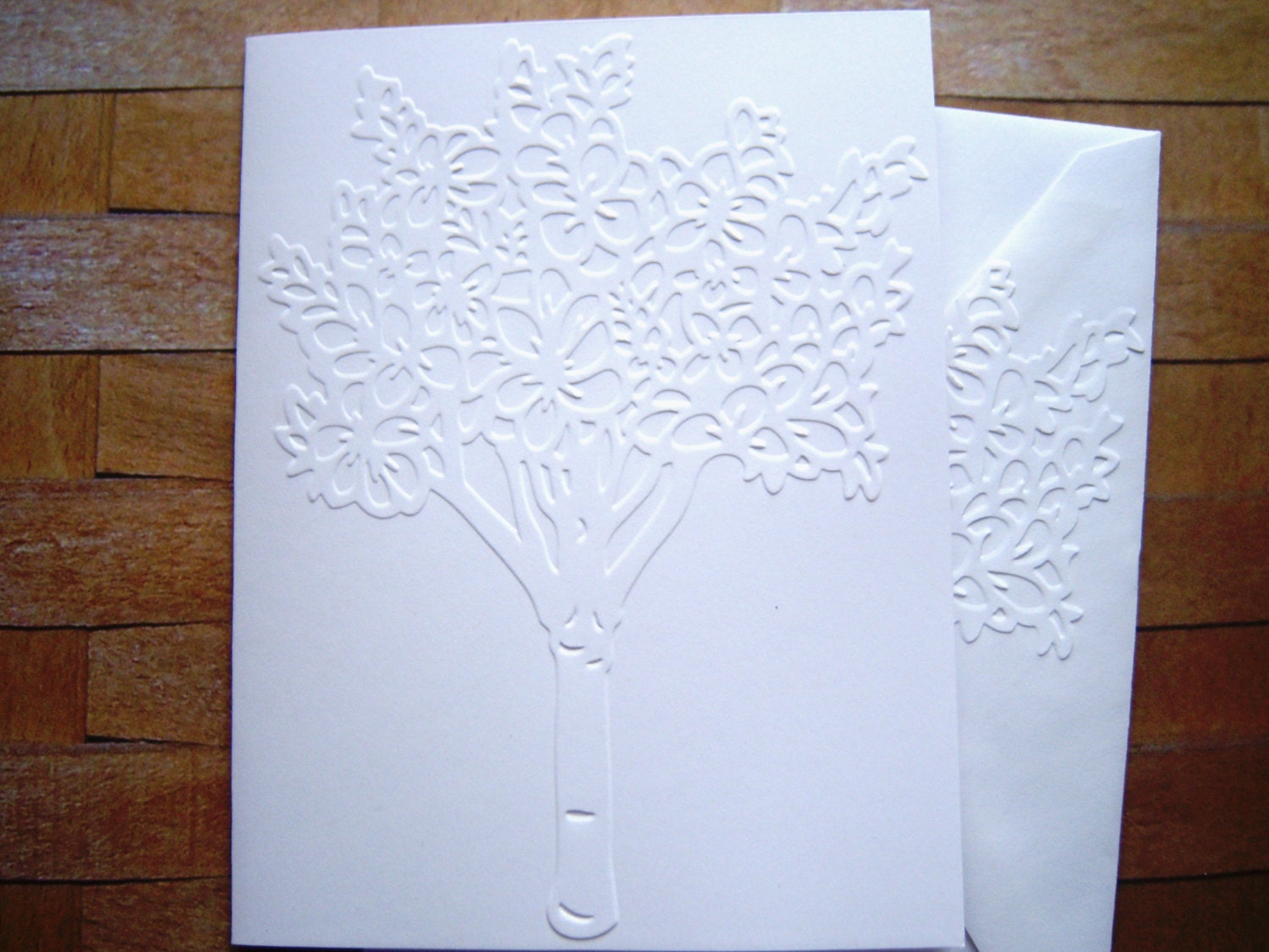 Set of 6 Embossed Trees and Leaves Notecards - Etsy