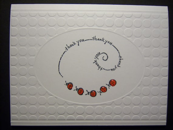 Set of 5 Little Ladybugs Thank you Cards | Etsy