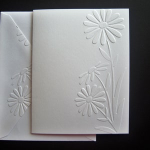 Set of Six Embossed Flower Garden Cards - Etsy