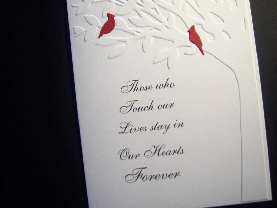 Embossed Tree With Cardinals Sympathy Card - Etsy