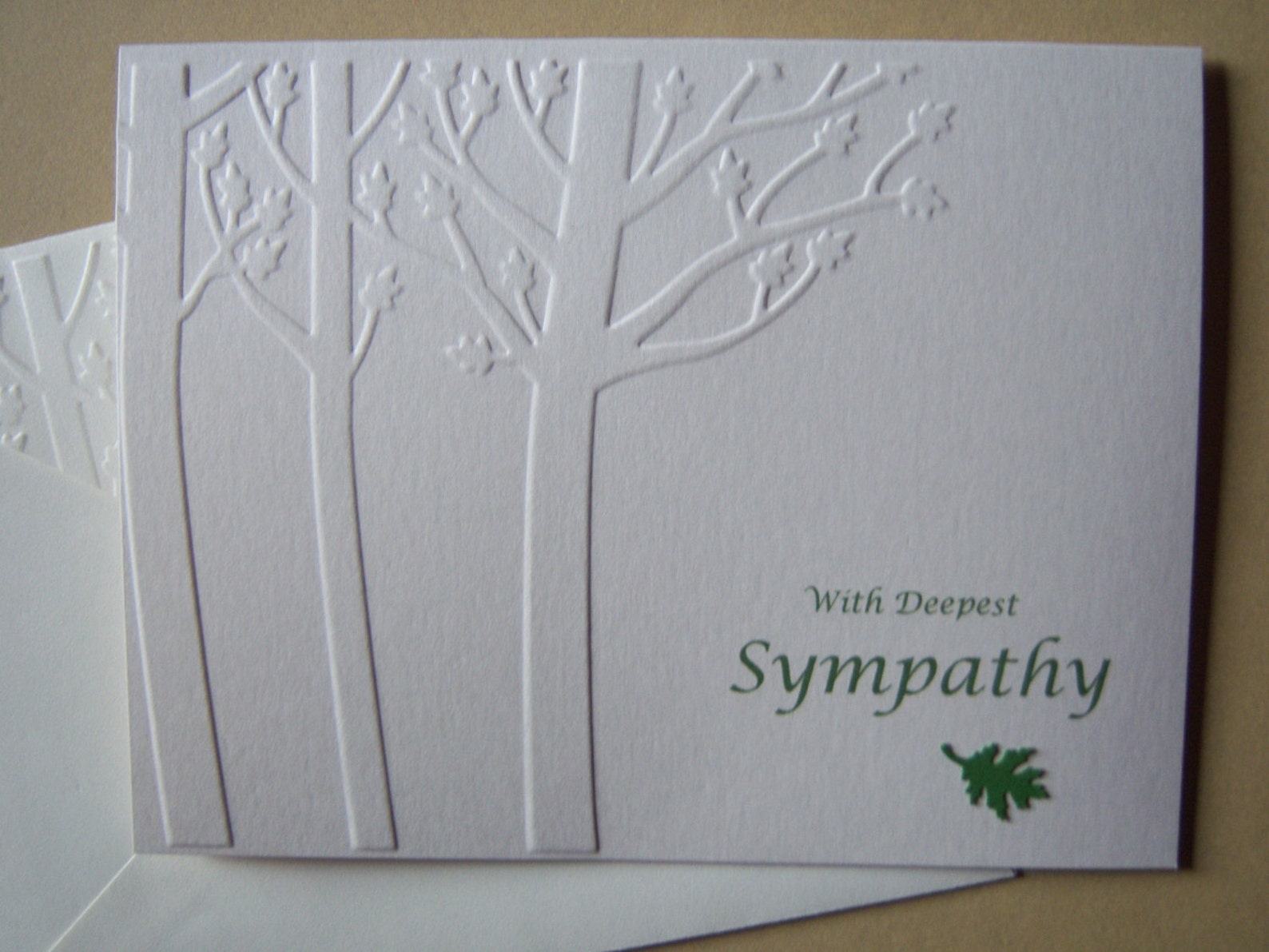 Embossed Peaceful Trees Sympathy Card | Etsy