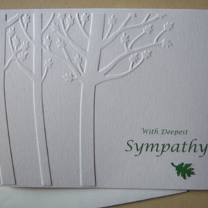 Embossed Peaceful Trees Sympathy Card - Etsy