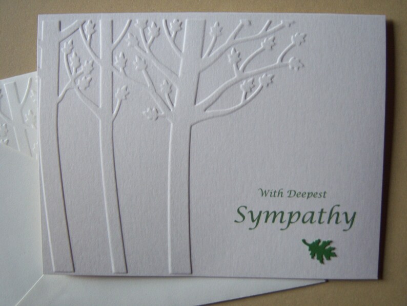 Embossed Peaceful Trees Sympathy Card - Etsy