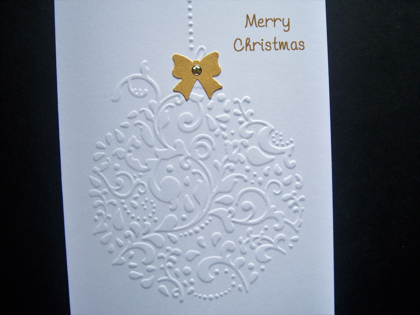 Set of 10 Embossed Single Ornament With Gold Bow Christmas - Etsy
