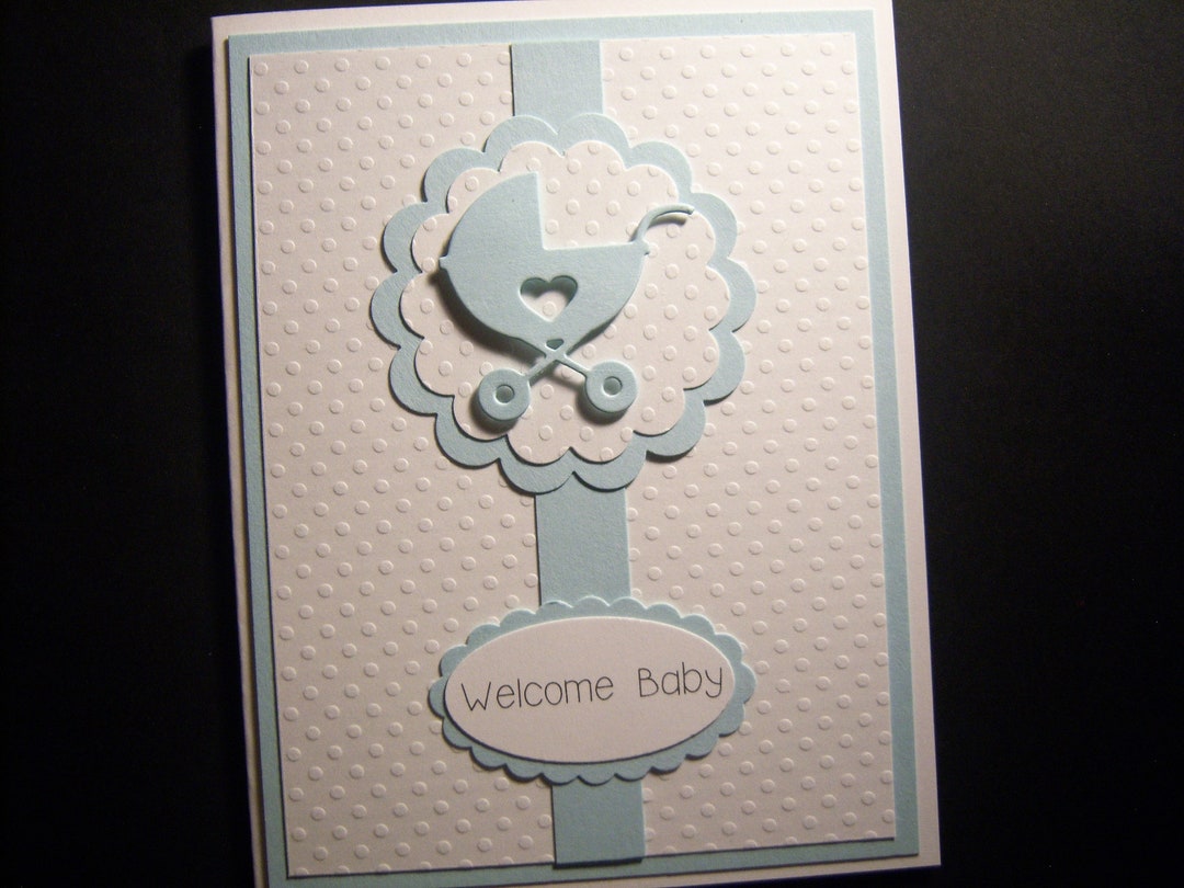 Blue Buggy Baby Card - Etsy