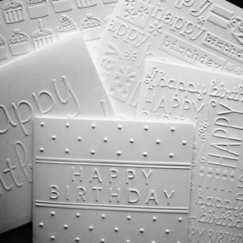 Set of 5 Embossed Birthday Cards - Etsy
