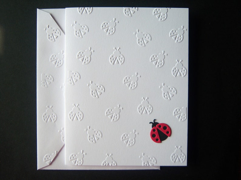 Set of 5 Embossed Ladybug Cards | Etsy