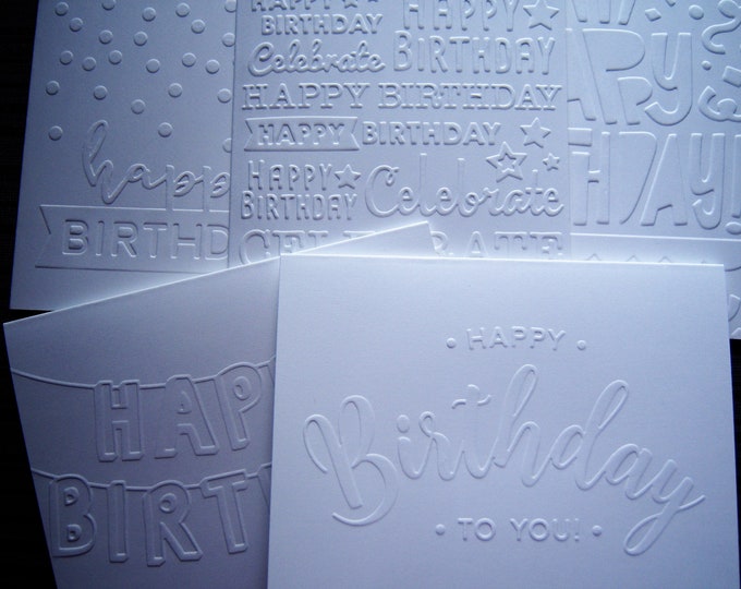 Set of 5 Embossed Fun Birthday Cards - Etsy