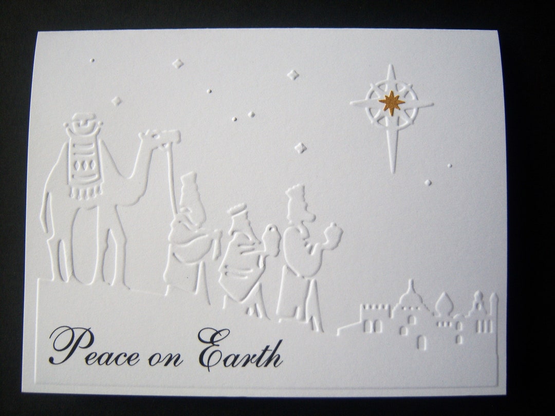 Set of 10 Embossed Three Wise Men Christmas Cards - Etsy