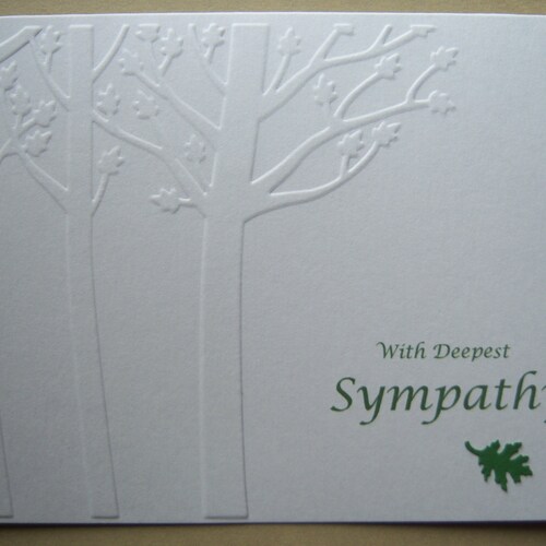 Embossed Peaceful Trees Sympathy Card - Etsy