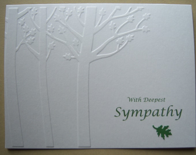 Embossed Peaceful Trees Sympathy Card - Etsy