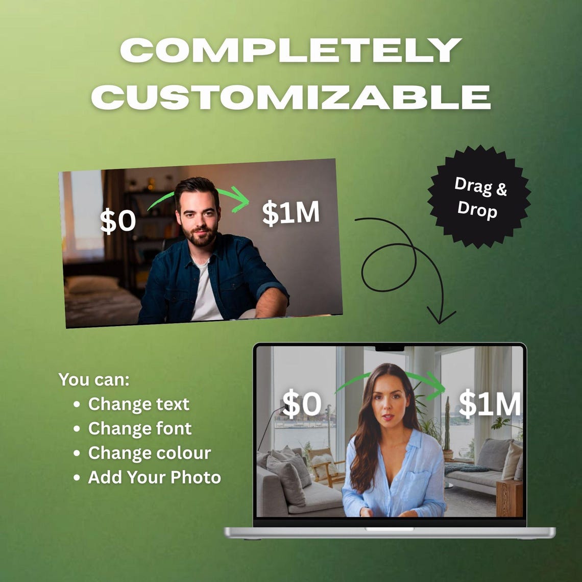 Editable Youtube Thumbnail Templates Canva Editable | Business Finance ...