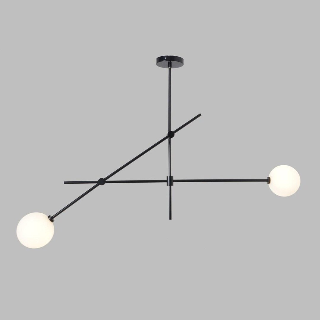 Double Glass Globe Sputnik Chandelier – Stilnovo Style Brass Pendant ...
