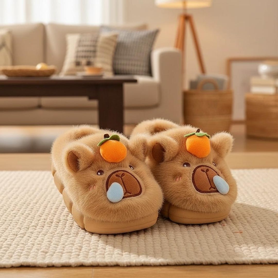 Droopy Nose Bear Plush Slippers – Cozy Winter Indoor House Shoes - Etsy