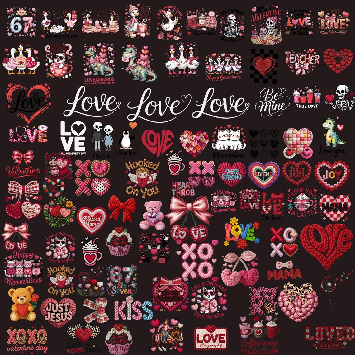 300+ Valentine Mega Png Bundle, Valentine Love Letter Bundle, XOXO ...