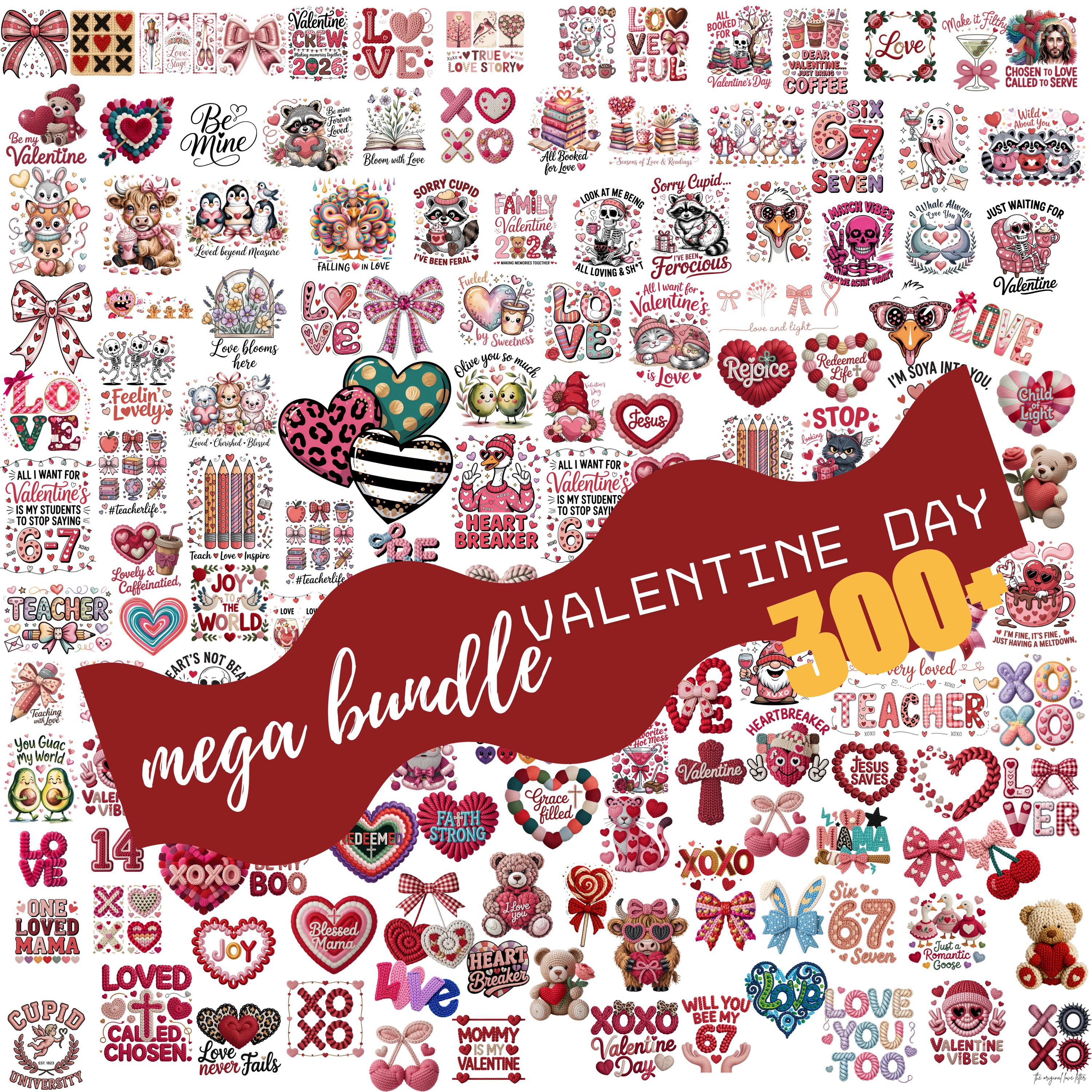 300+ Valentine Mega Png Bundle, Valentine Love Letter Bundle, XOXO ...