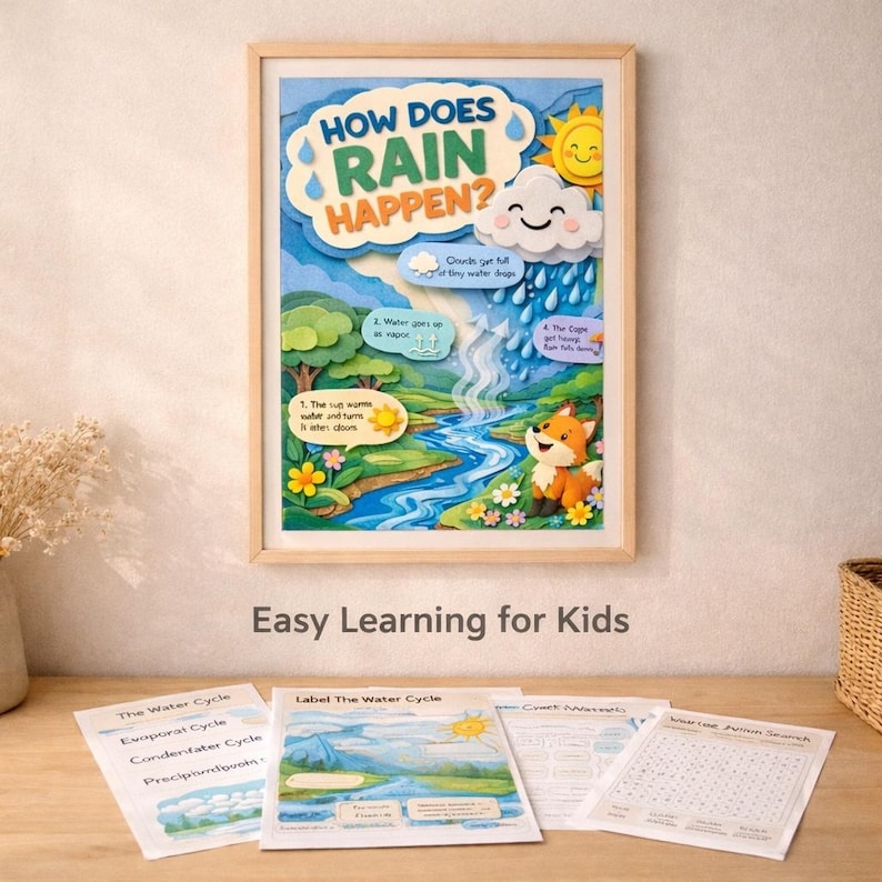 Water Cycle Poster & Worksheet | Science Water Cycle Poster (digital ...