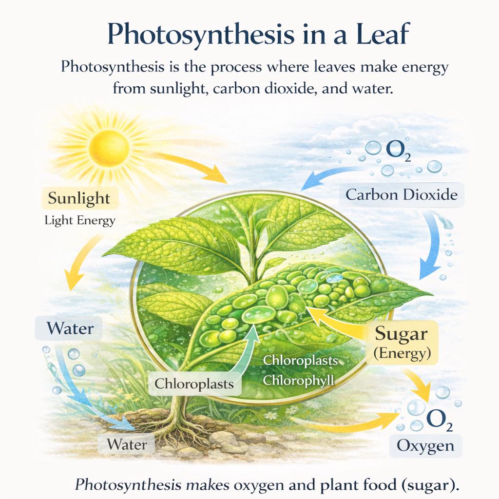 Photosynthesis Diagram Poster for Elementary Science | Plant Life Cycle ...