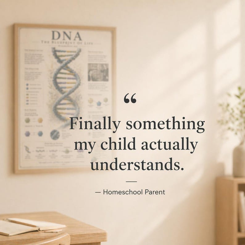 DNA Structure Poster | Biology Double Helix Chart (PDF Download) - Etsy