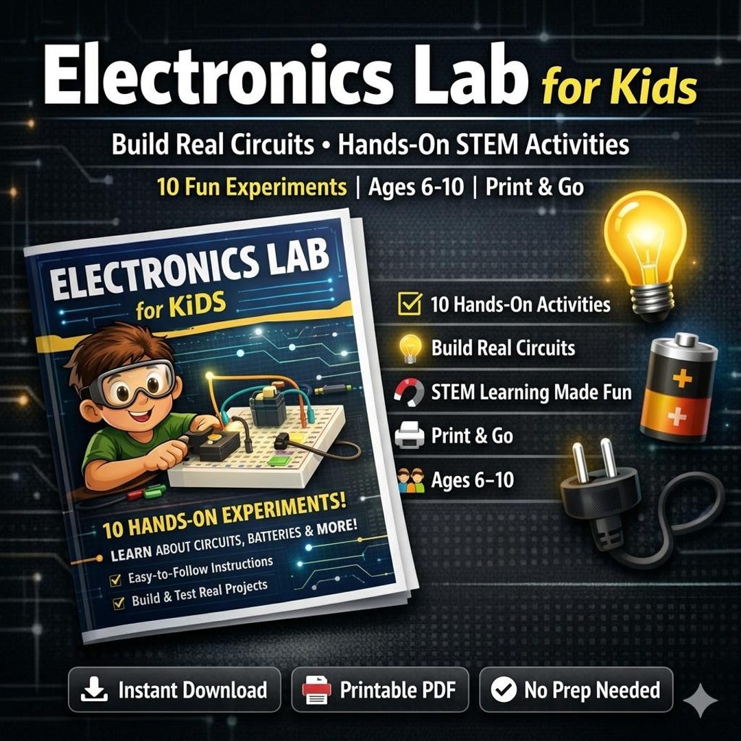 Electronics Lab Printable Worksheet for Kids | STEM Activity Modern PDF ...