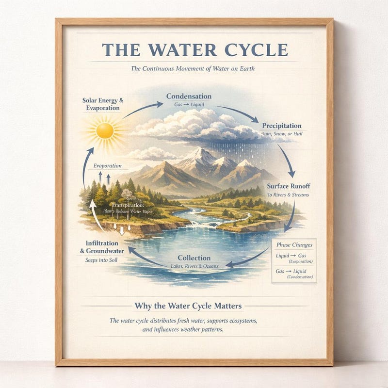 Water Cycle Poster - Etsy