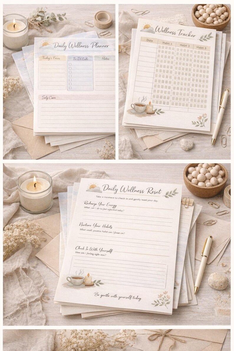 Wellness Reset Action Pack | Printable Wellness Worksheet, Daily ...