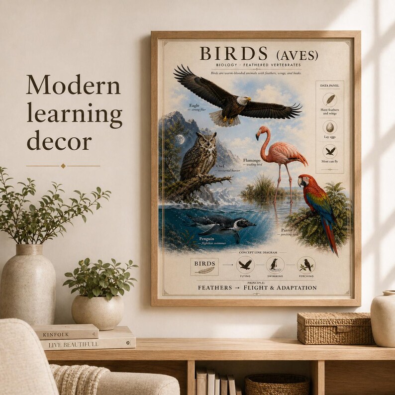 Birds Poster | Aves Classification Chart | Biology Classroom Poster ...