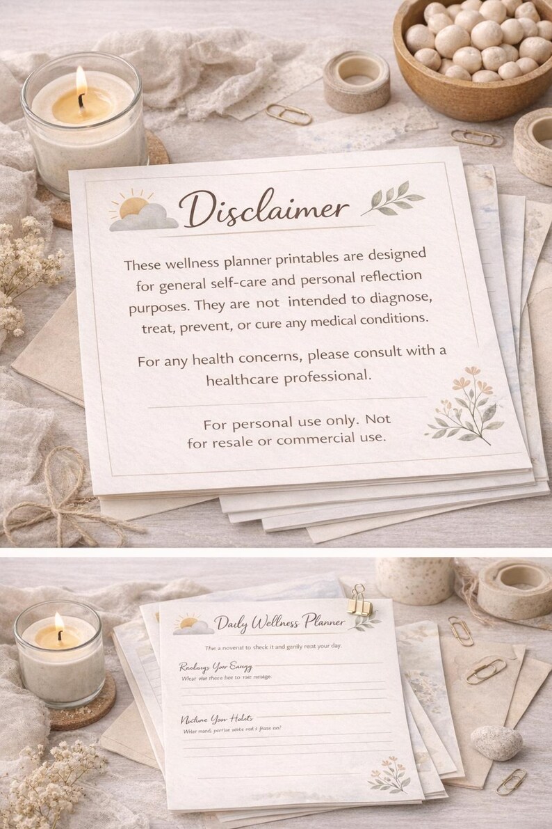 Wellness Reset Action Pack | Printable Wellness Worksheet, Daily ...