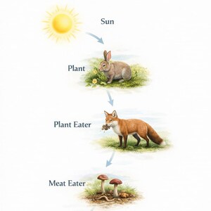 Food Chain Poster for Kids | Who Eats What Science Chart | Elementary ...