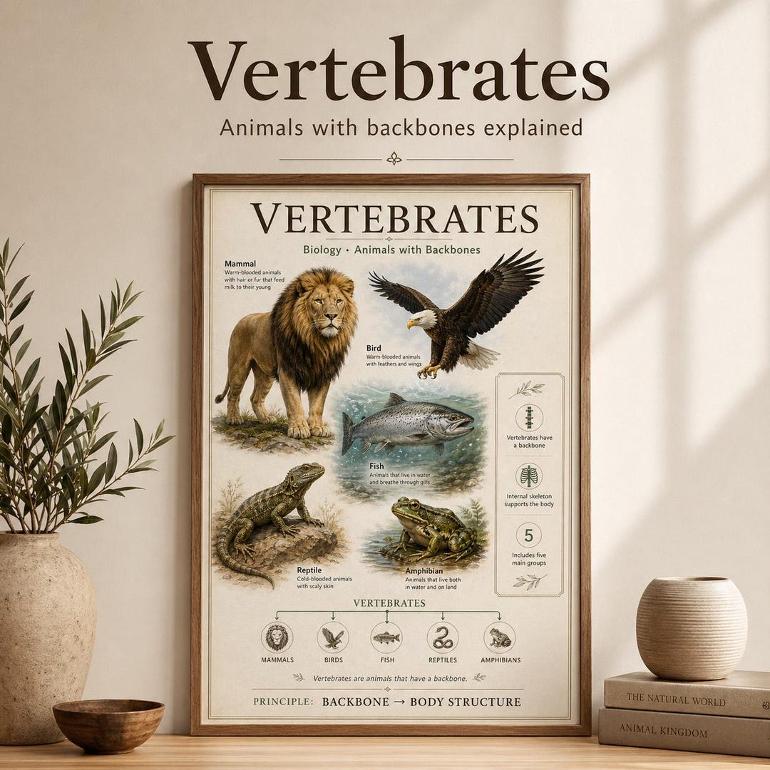 Vertebrates Poster | Animal Classification Chart | Biology Classroom ...