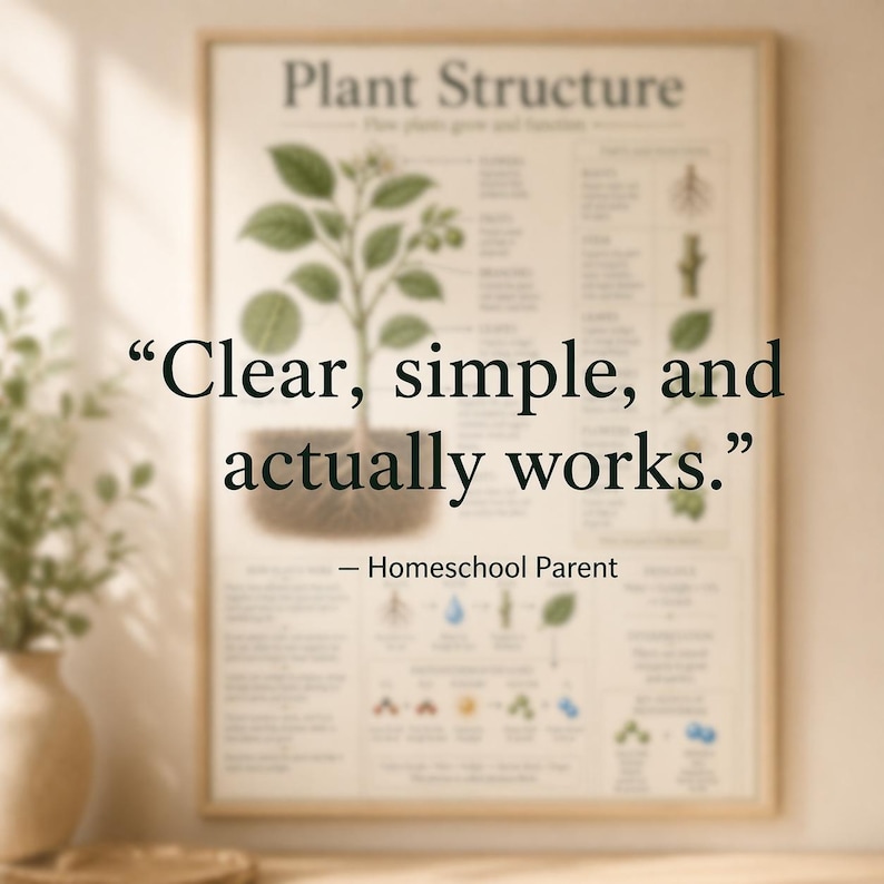 Plant Structure Poster | Plant Anatomy Reference Chart | Biology ...