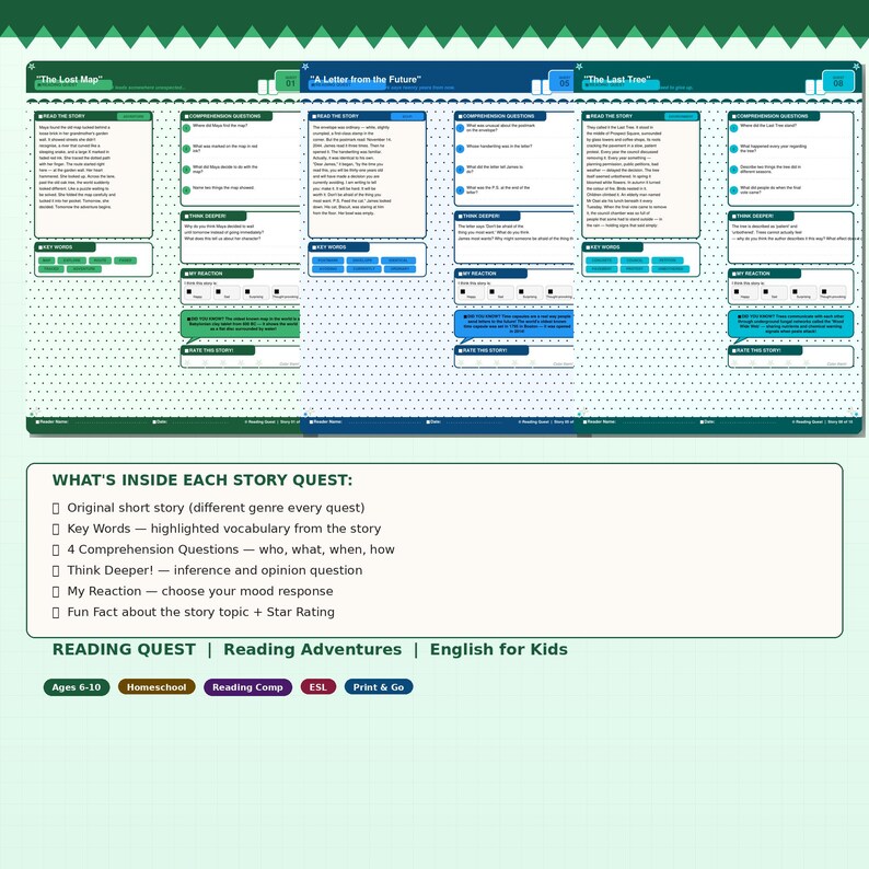 Reading Comprehension Kids Worksheets | Word Quest Printable (PDF ...