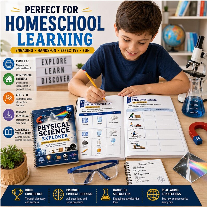 Physical Science Explorer | Unit Study Printable | Force and Motion ...