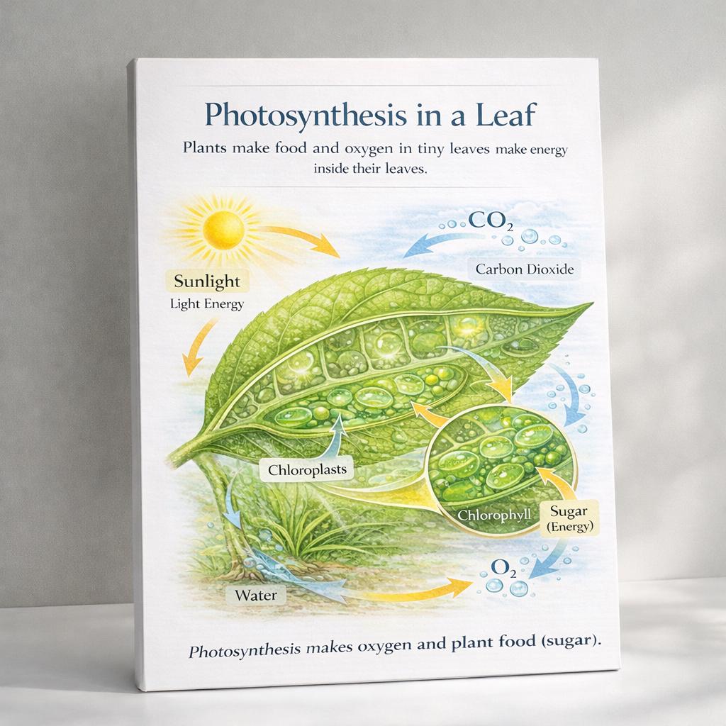 Photosynthesis Diagram Poster for Elementary Science | Plant Life Cycle ...