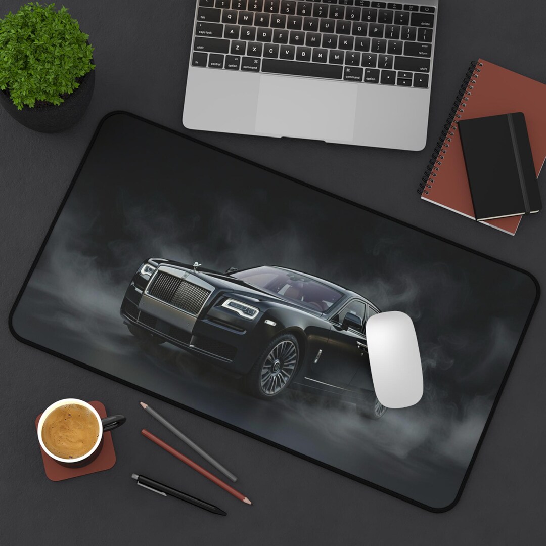 Luxury Black Car Desk Mat | Automotive Smoke Scene - Etsy