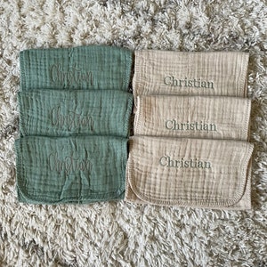 Custom Embroidered Muslin Burp Rags // Personalized Burp Cloths // Baby ...