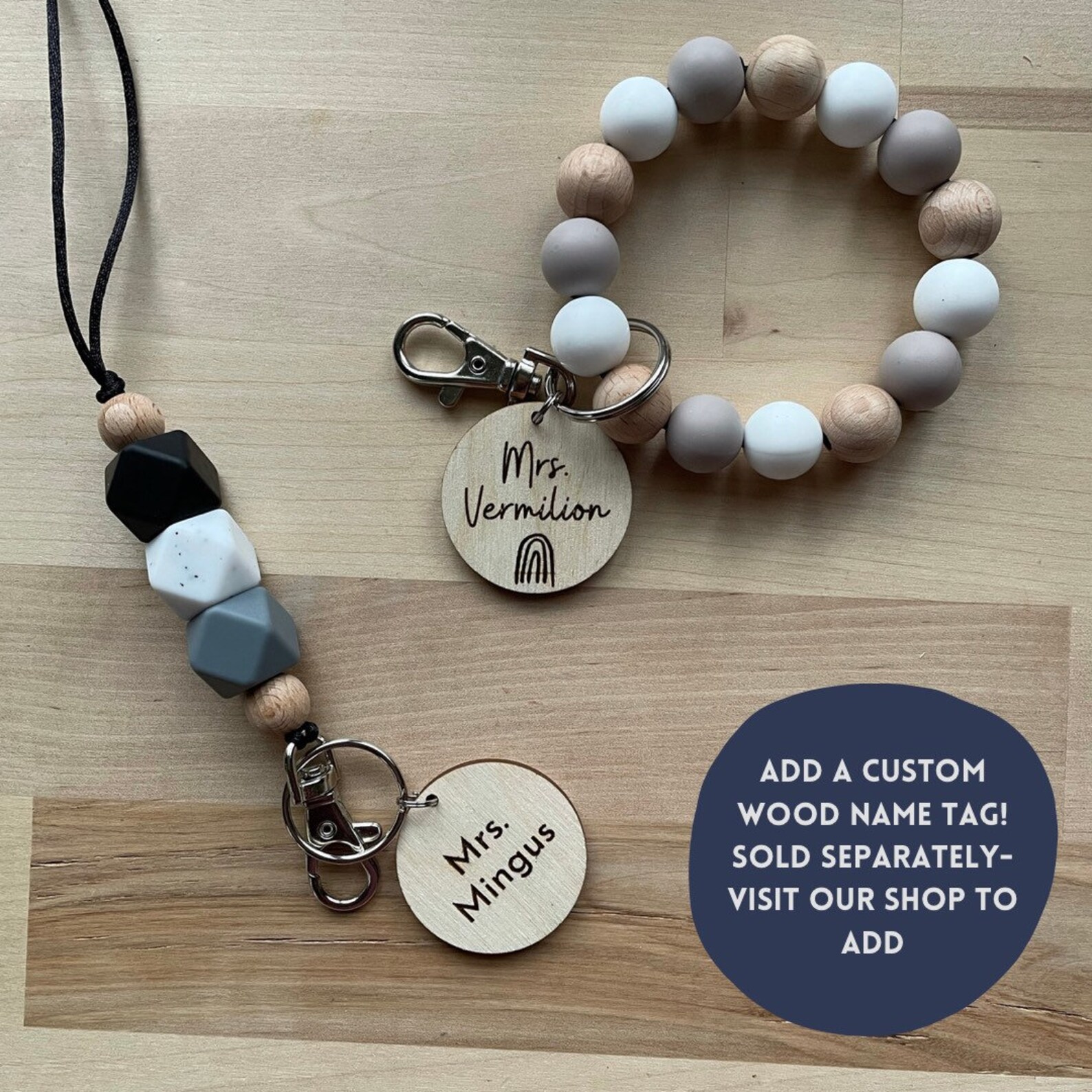 Custom Stretchy Silicone Bracelet Keychain // Mama Wristlet - Etsy