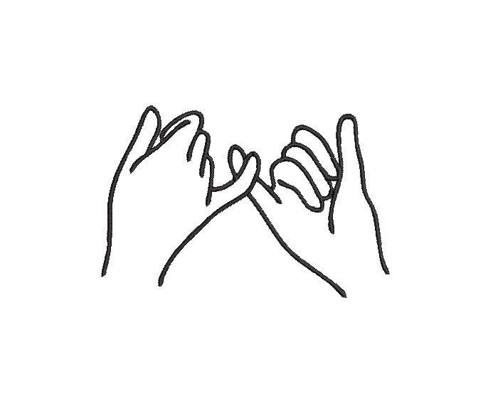Pinky Swear Fingers Machine Embroidery Design 4 Sizes Pinky | Etsy