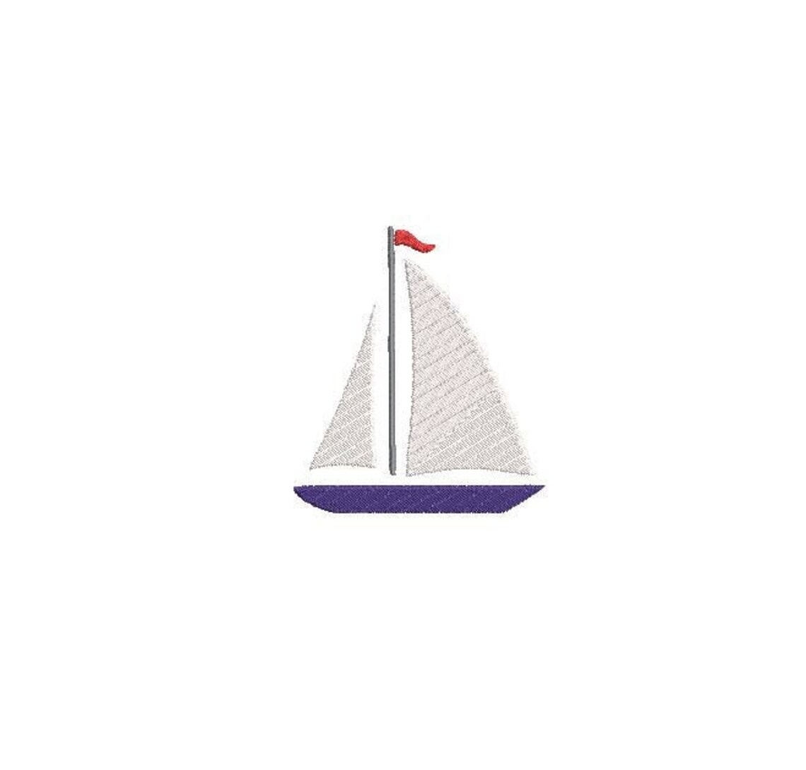 Sailboat Machine Embroidery Design, Ocean Beach, 6 Sizes - Etsy